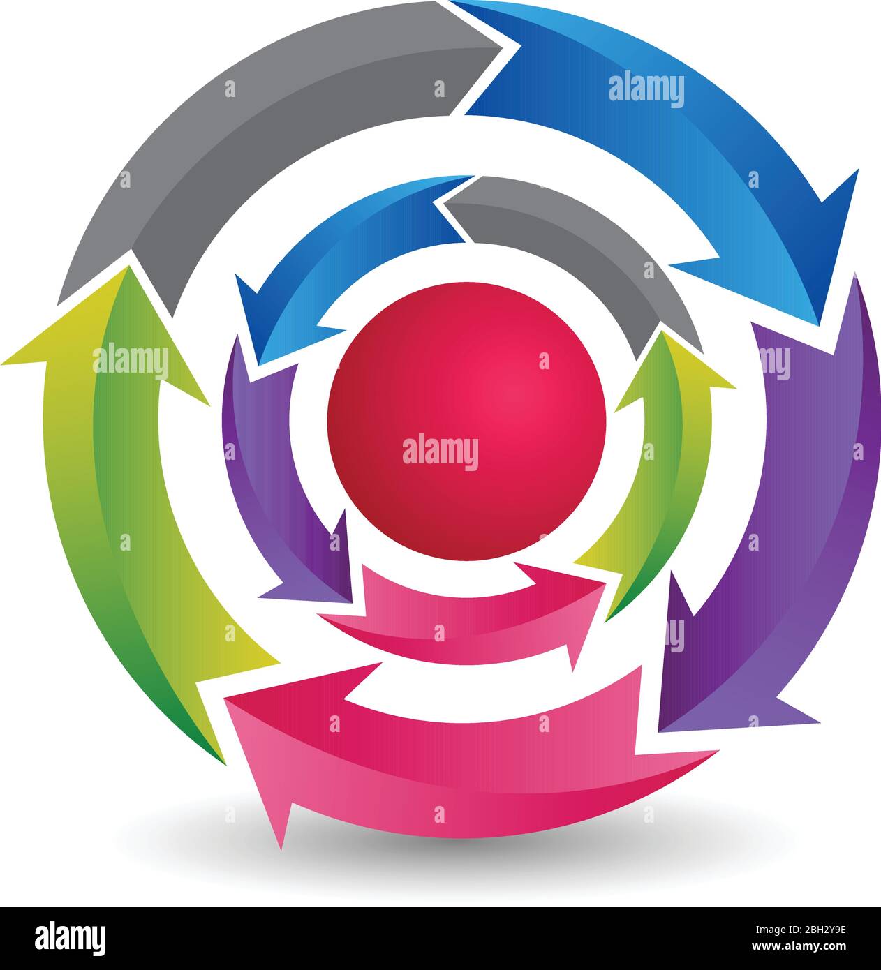 Illustration art of a circle arrow logo with isolated background Stock ...