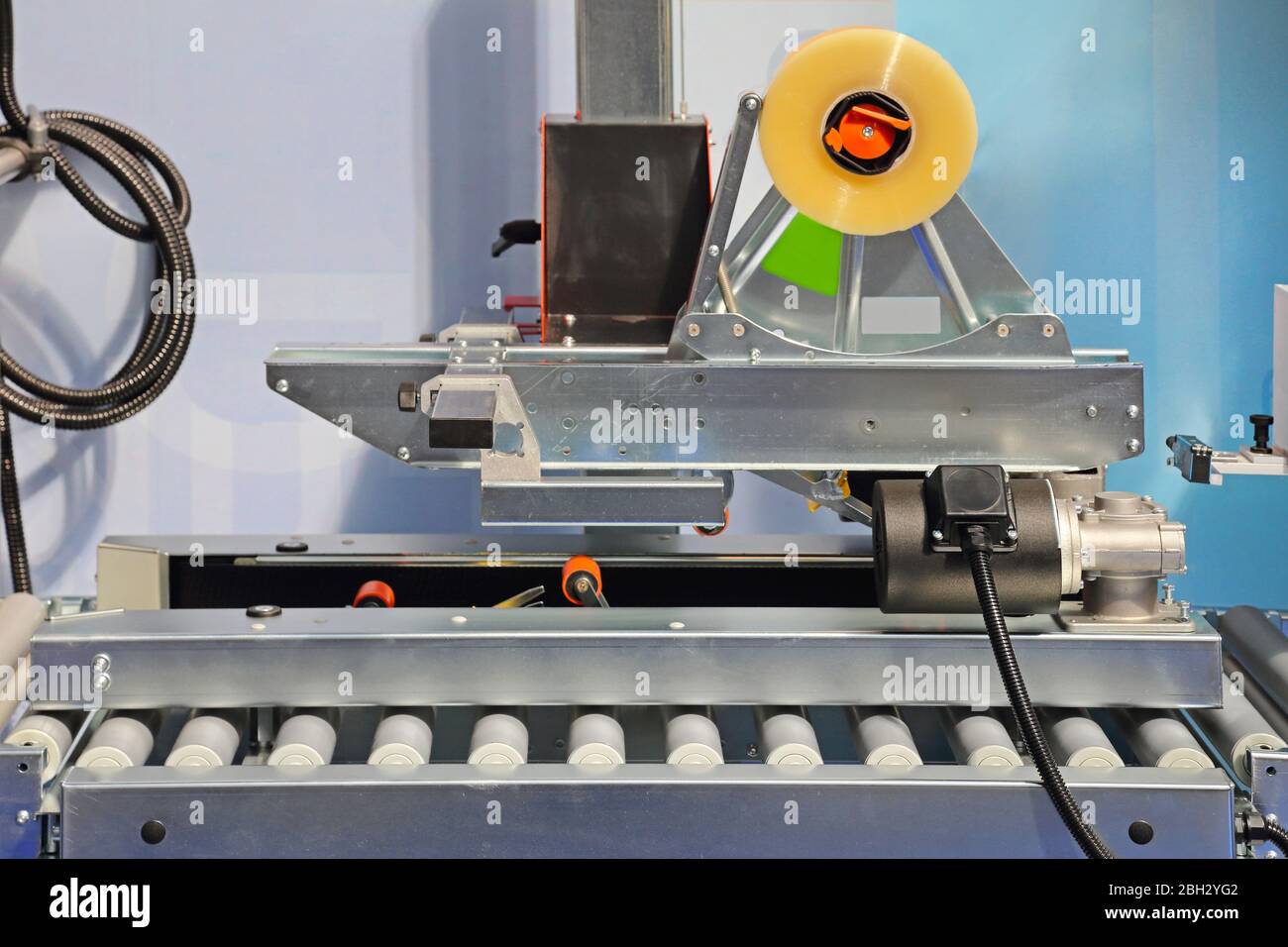 Automated Packaging Conveyor Machine for Boxes in Factory Stock Photo ...