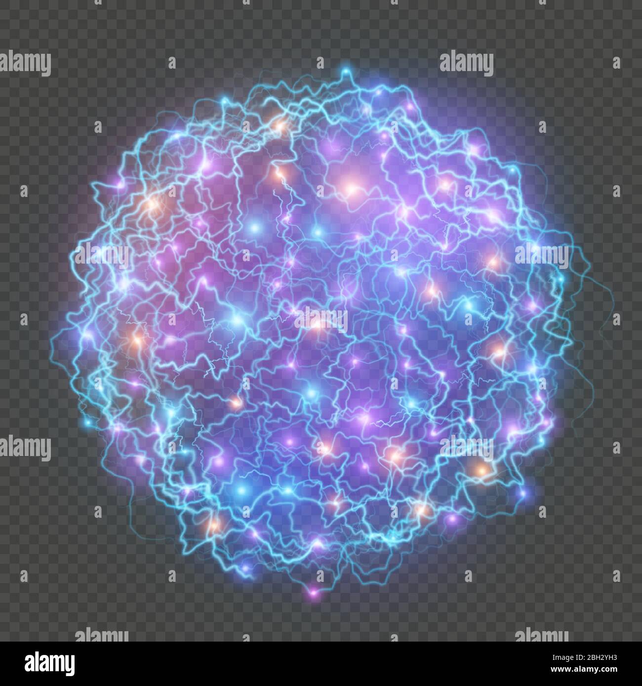 Powerful electrical energy flash sphere discharge. Magical special ...