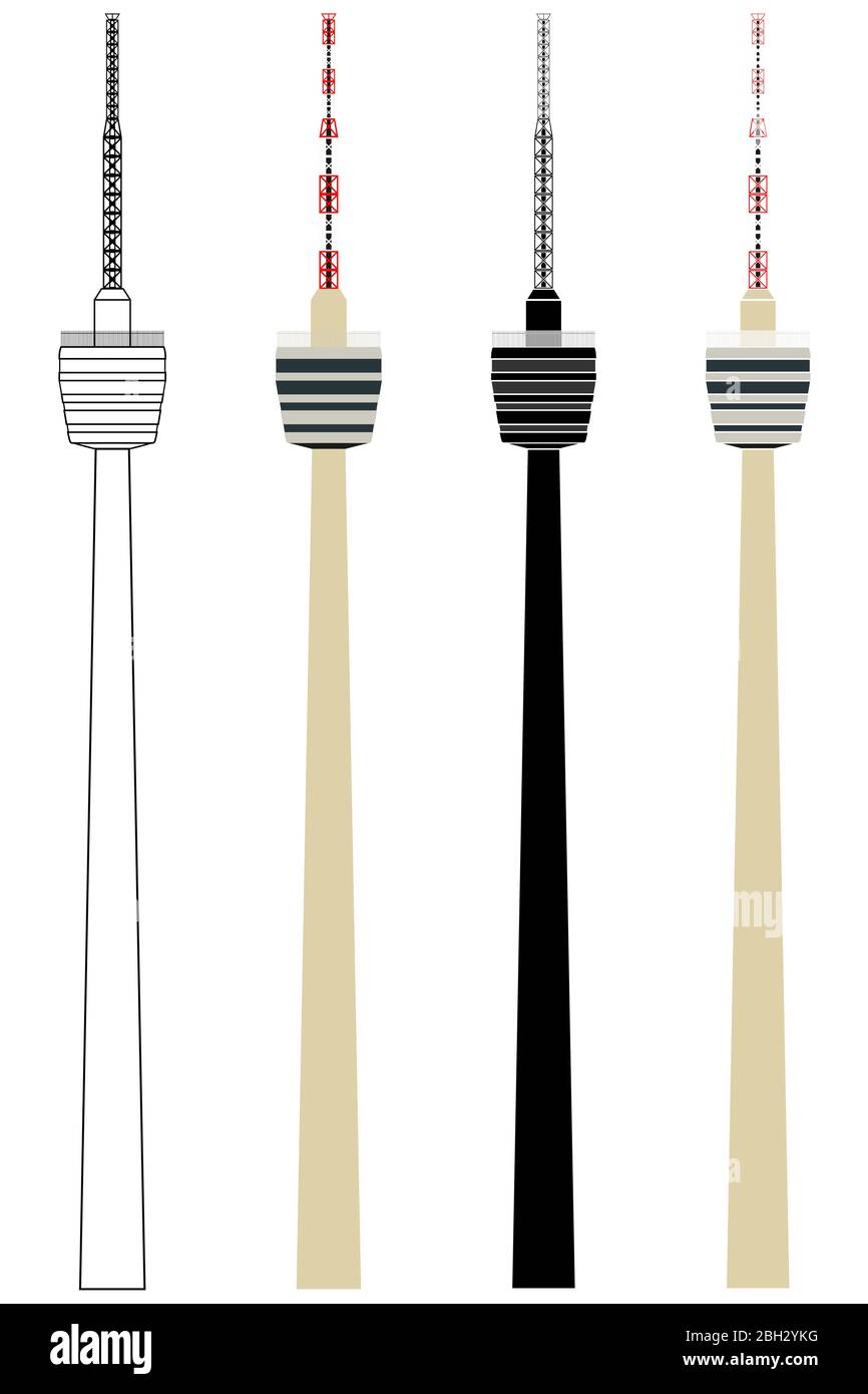 Stuttgart tv tower architecture Cut Out Stock Images & Pictures - Alamy