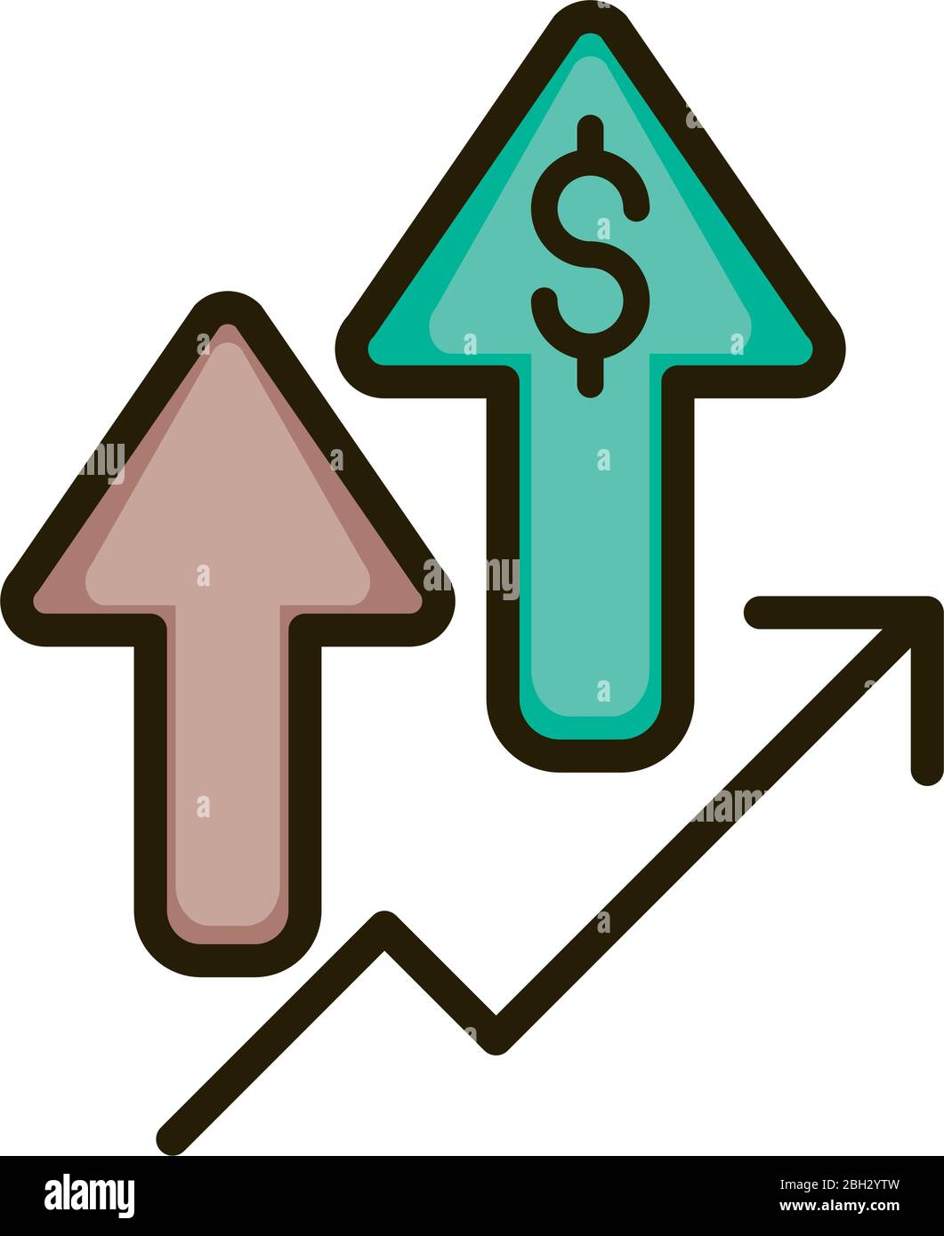 profit arrows money economy financial business stock market vector ...