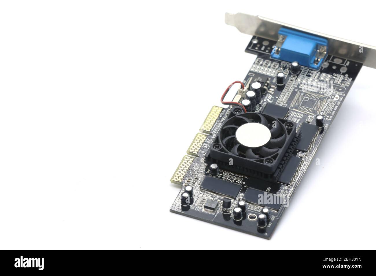 old video card isolated on a white background Stock Photo - Alamy
