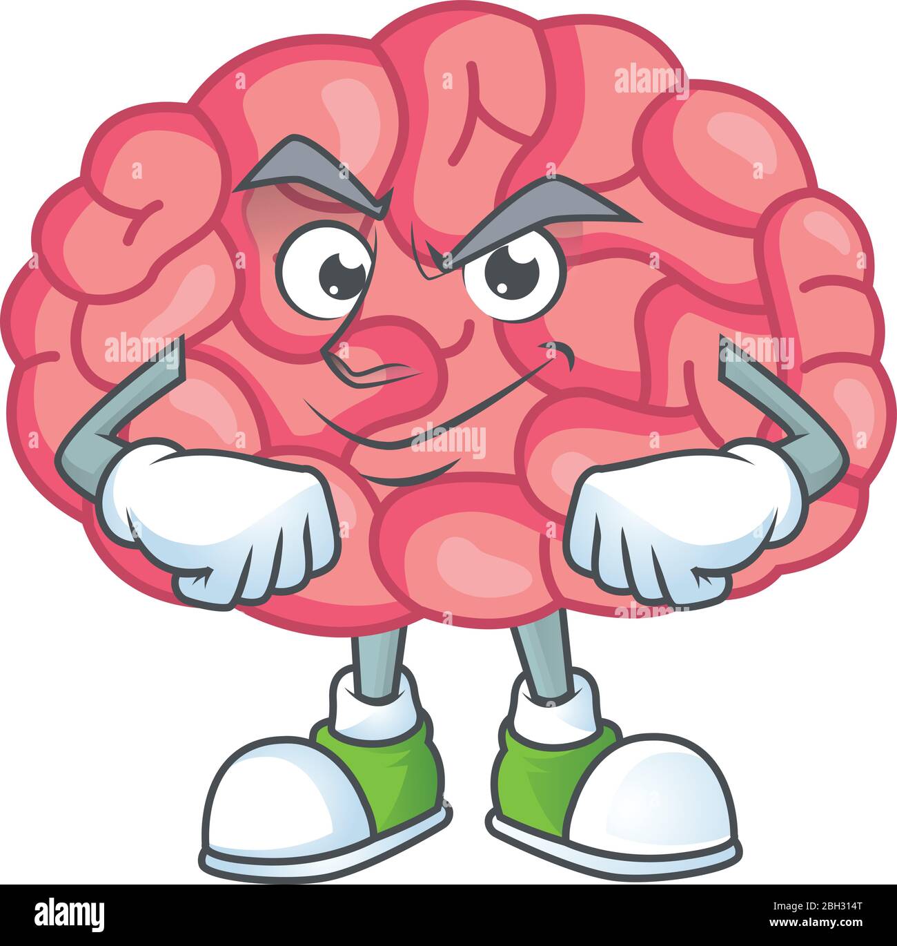 Brain mascot design style with grinning face Stock Vector Image & Art ...