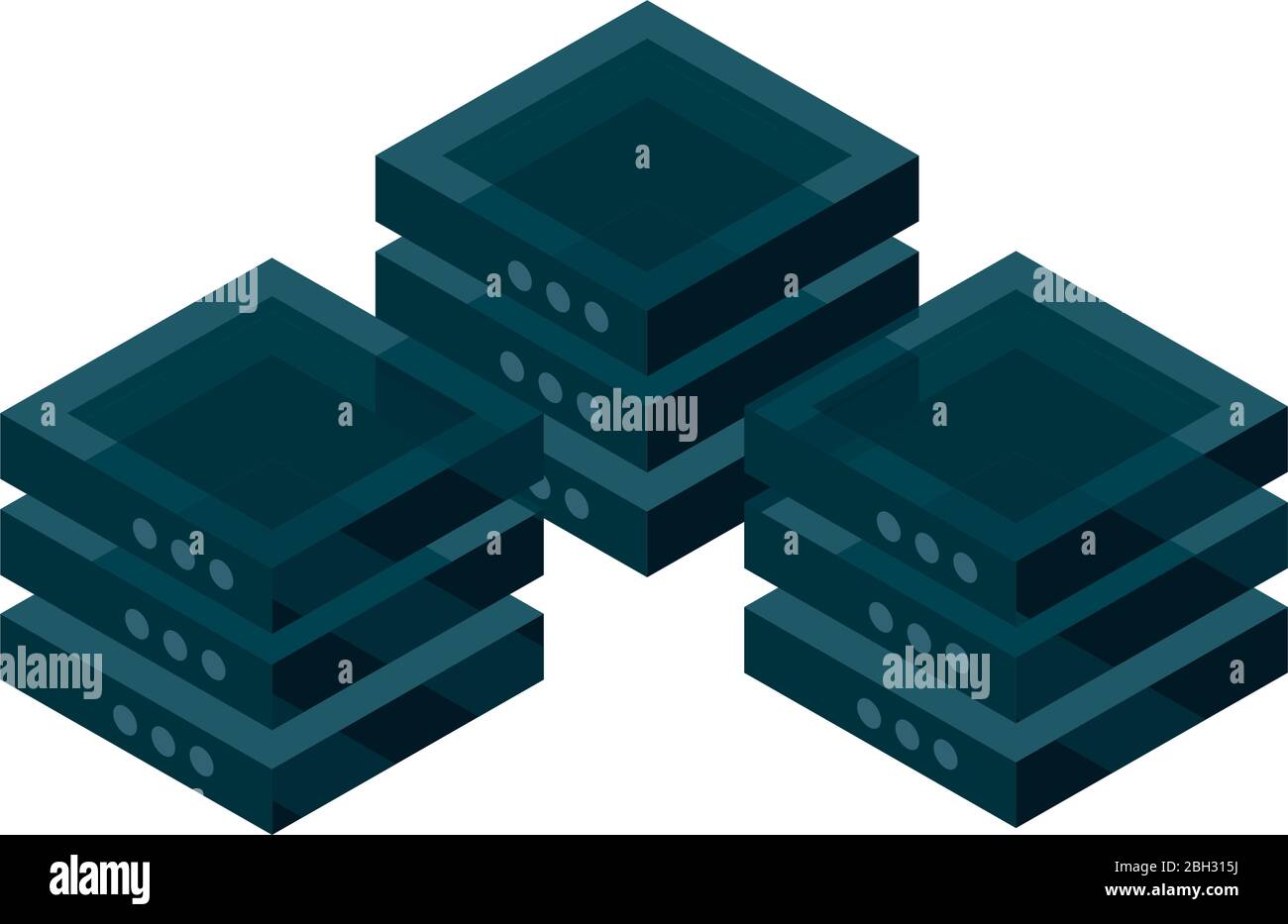 database server device technology isometric isolated icon vector ...