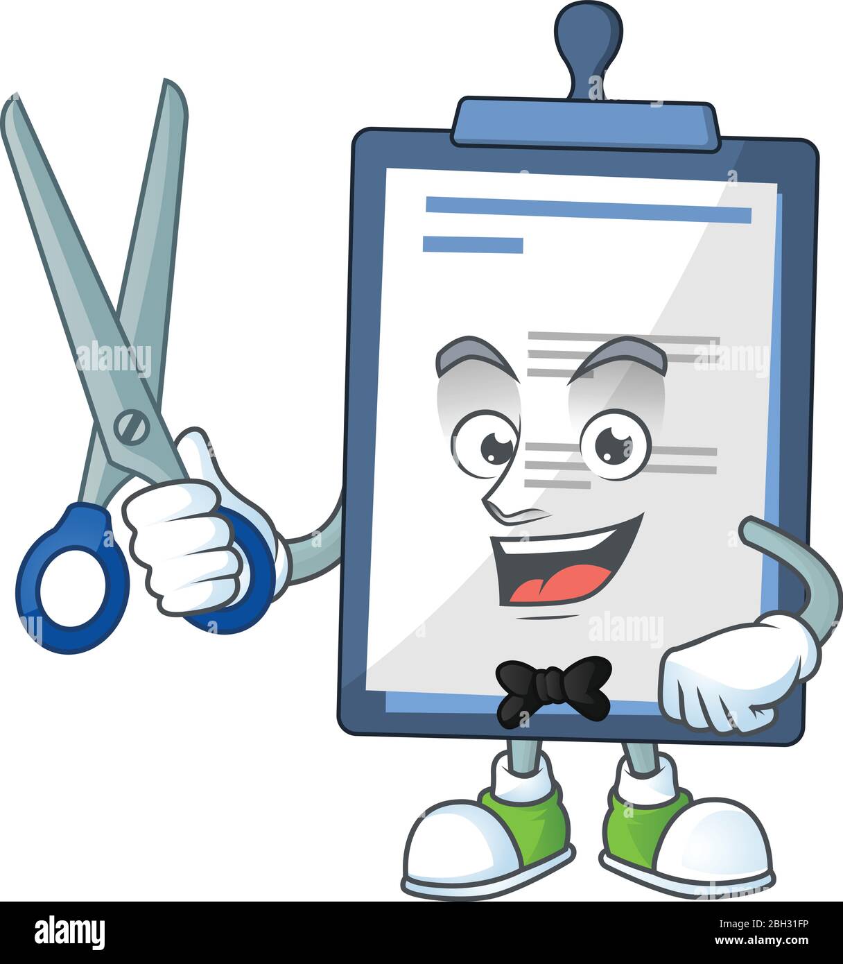 Cute Barber medical note cartoon character style with scissor Stock ...