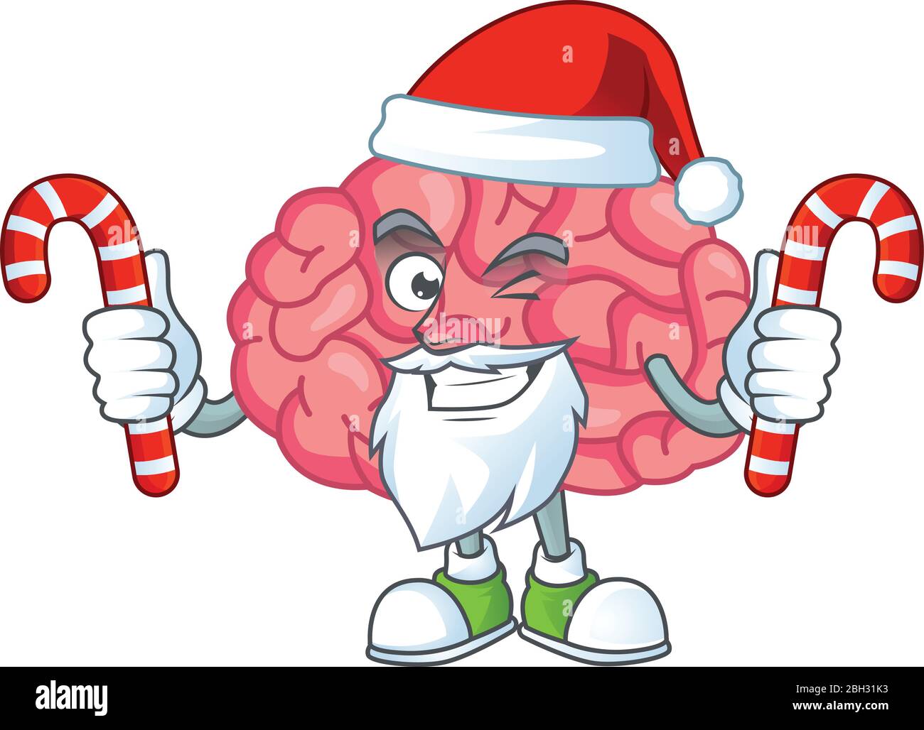 Brain humble Santa Cartoon character having candies Stock Vector Image ...