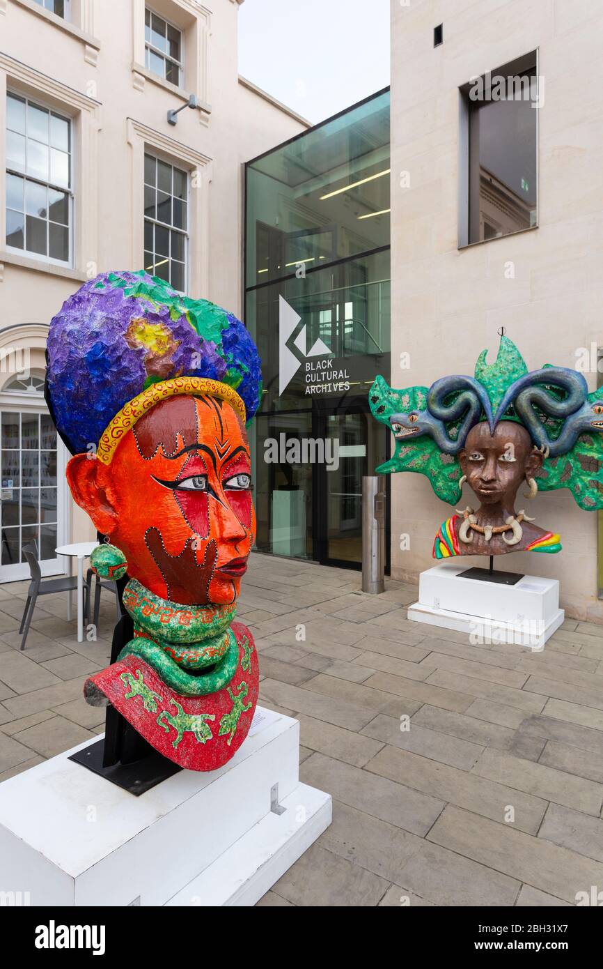 Colourful sculptures by Lyn and Carl Gabriel outside the Black Cultural ...
