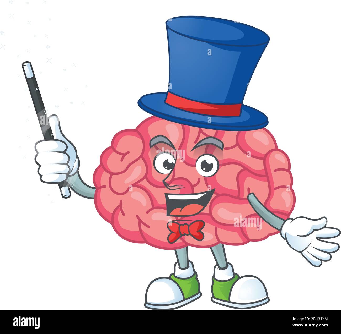 Talented brain Magician cartoon character design style Stock Vector ...