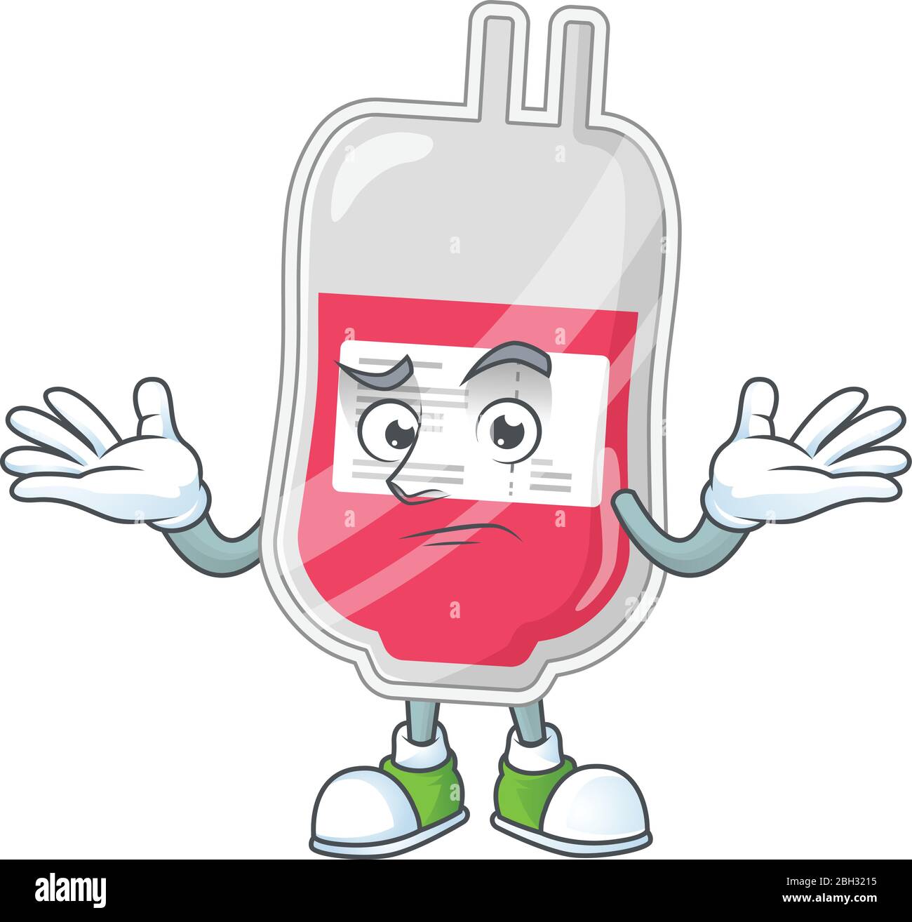An image of bag of blood in grinning mascot cartoon style Stock Vector ...