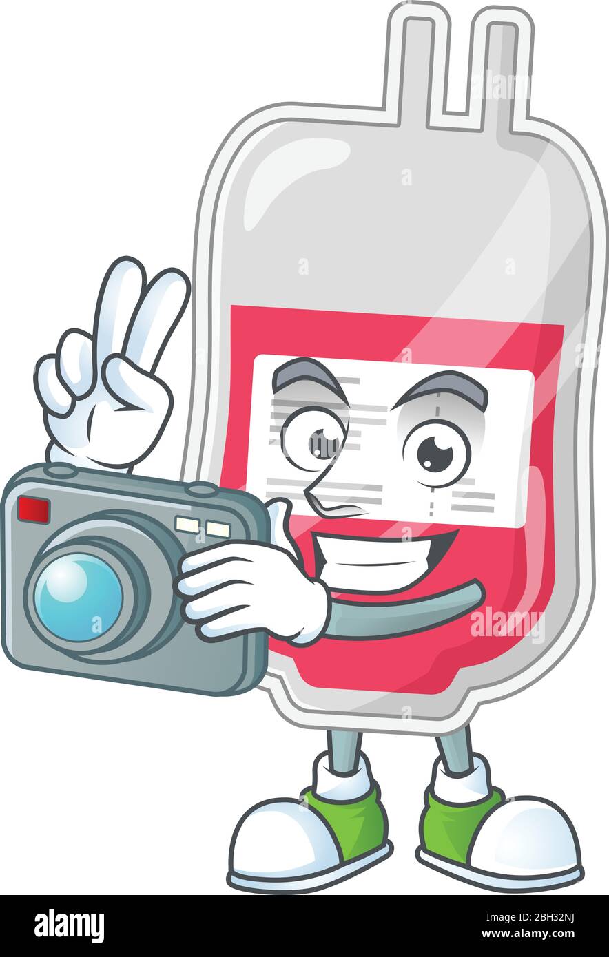 Bag of blood photographer mascot design concept using an expensive ...