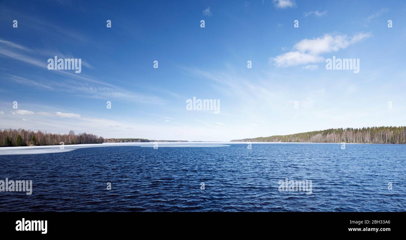 Ice melting from lake Iisvesi at Spring , Finland Stock Photo - Alamy