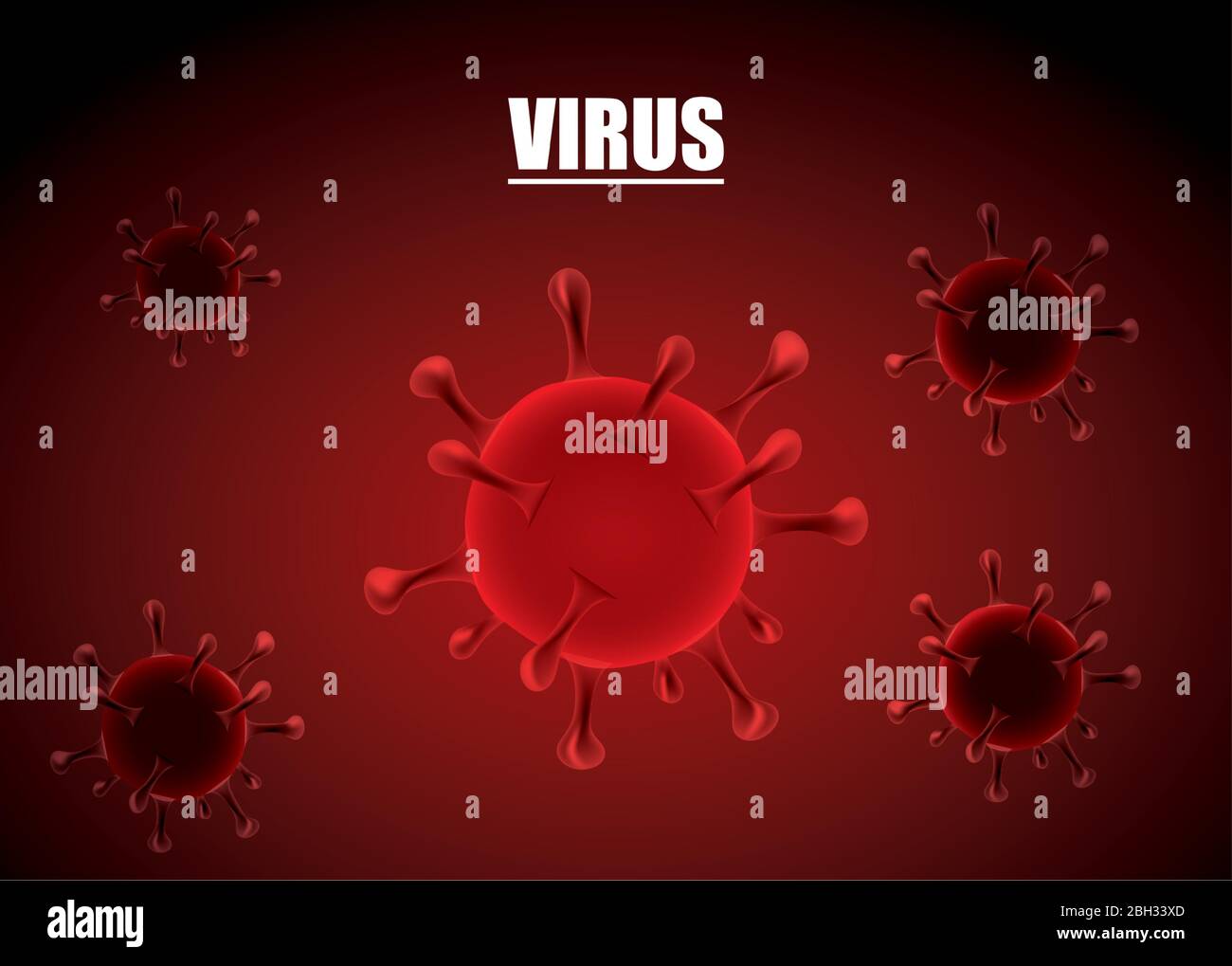 covid19 particles in vibrant red color background Stock Vector Image ...