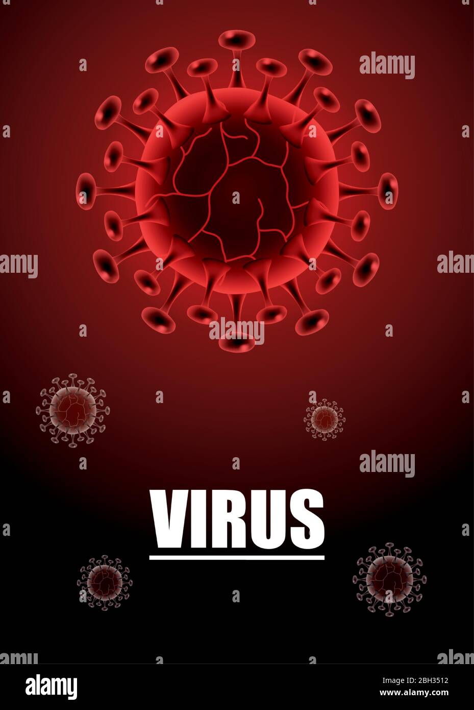 covid19 particles in vibrant red color background Stock Vector Image ...