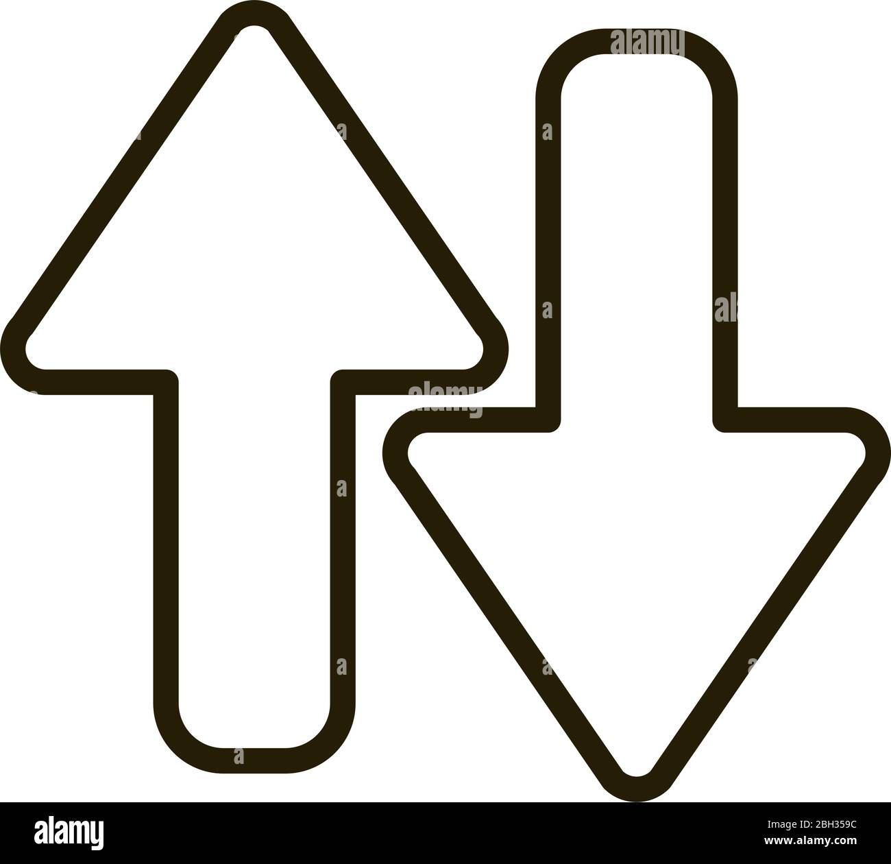downturn and upturn arrows financial business stock market vector ...