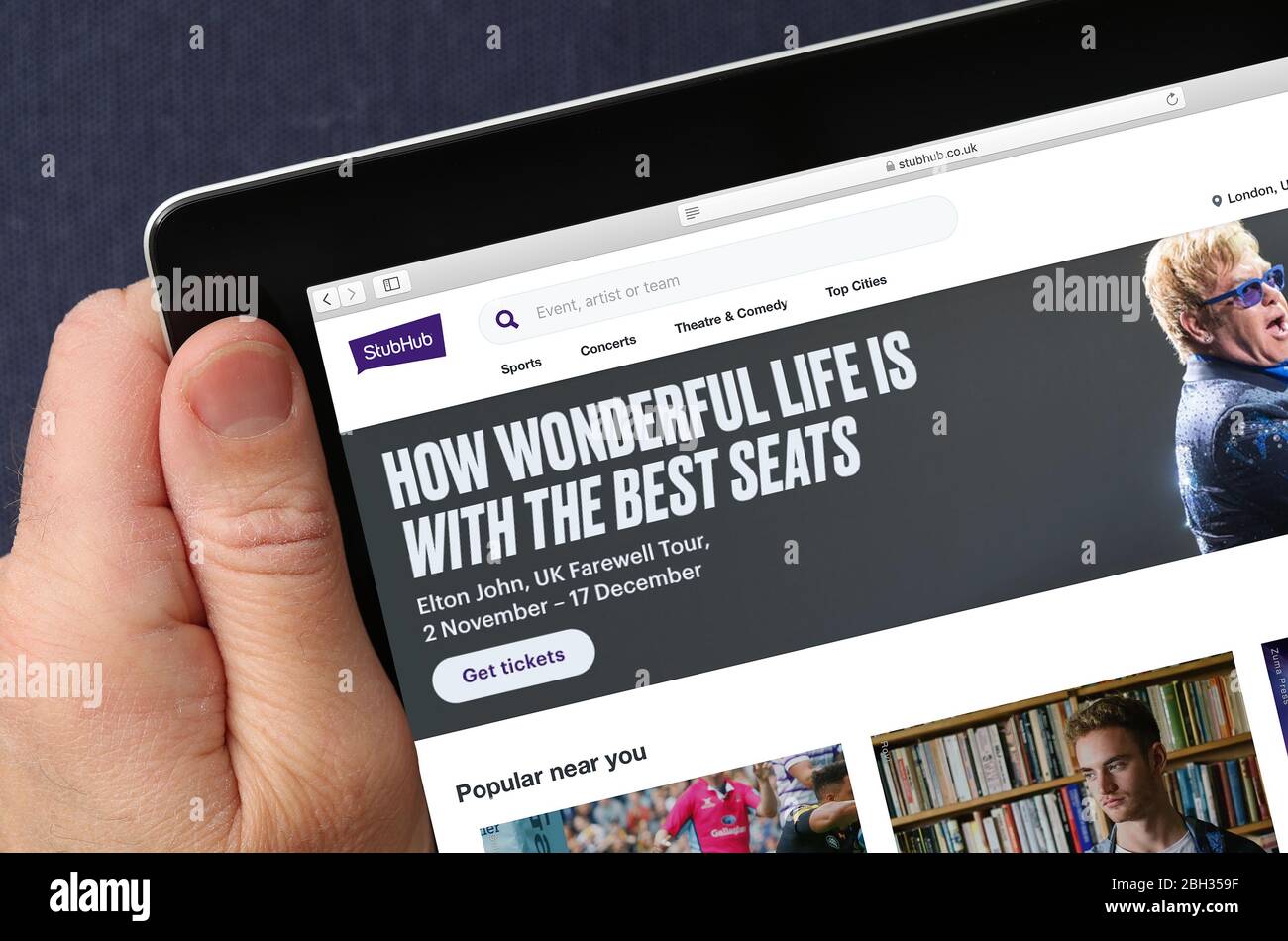 Stubhub website viewed on an iPad (editorial use only Stock Photo - Alamy