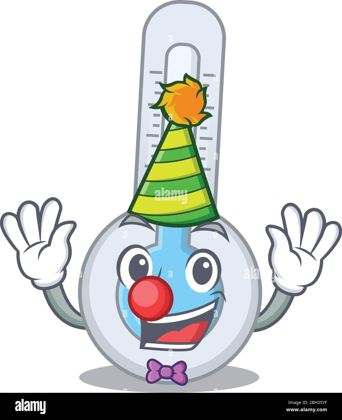 cartoon character design concept of cute clown cold thermometer Stock ...