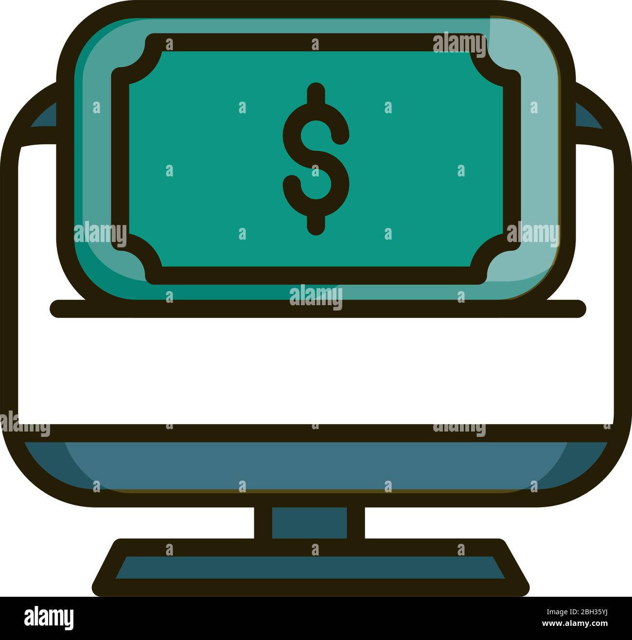 computer money banknote online financial business stock market vector ...