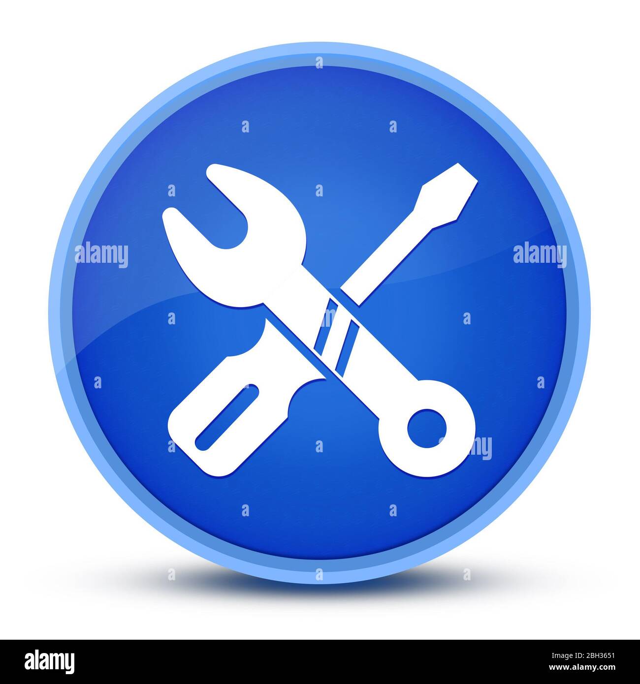 Repair icon isolated on special blue round button abstract illustration ...