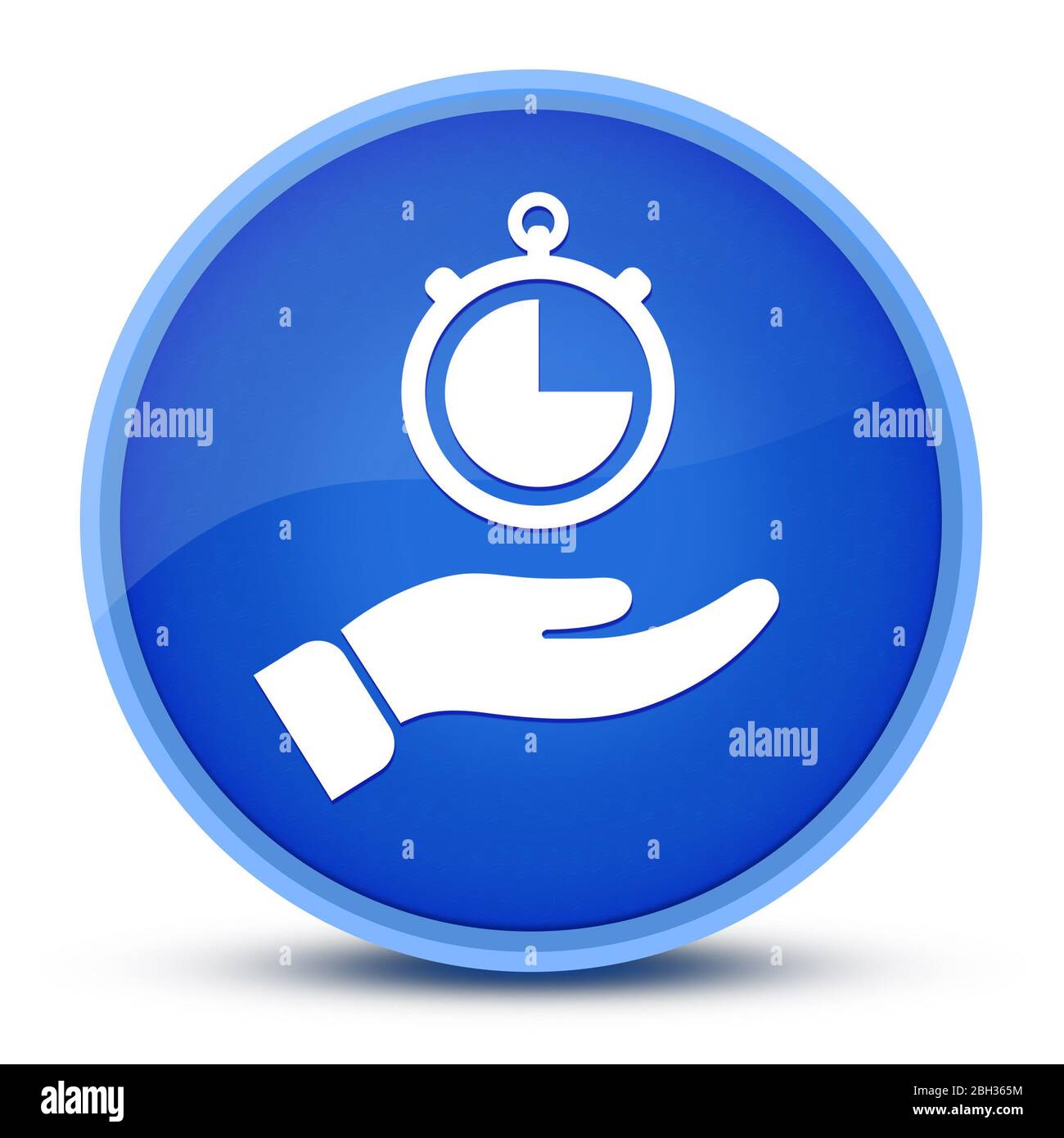 Stop watch icon isolated on special blue round button abstract ...