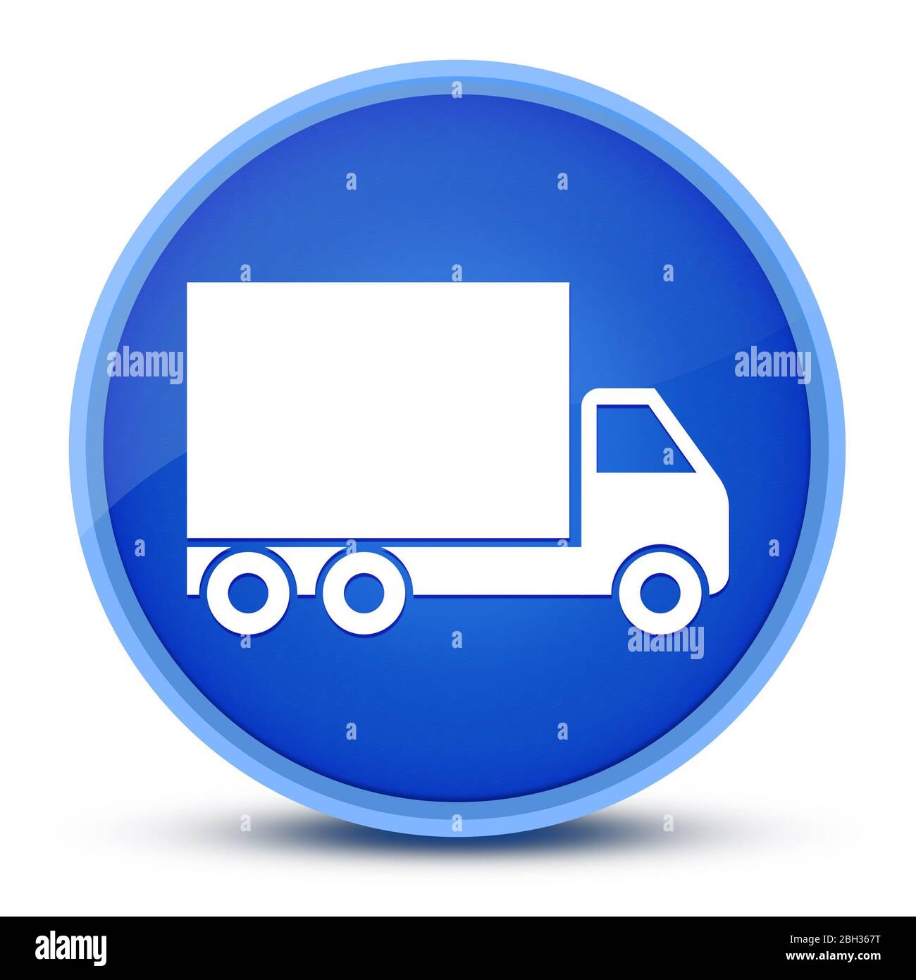 Truck icon isolated on special blue round button abstract illustration ...