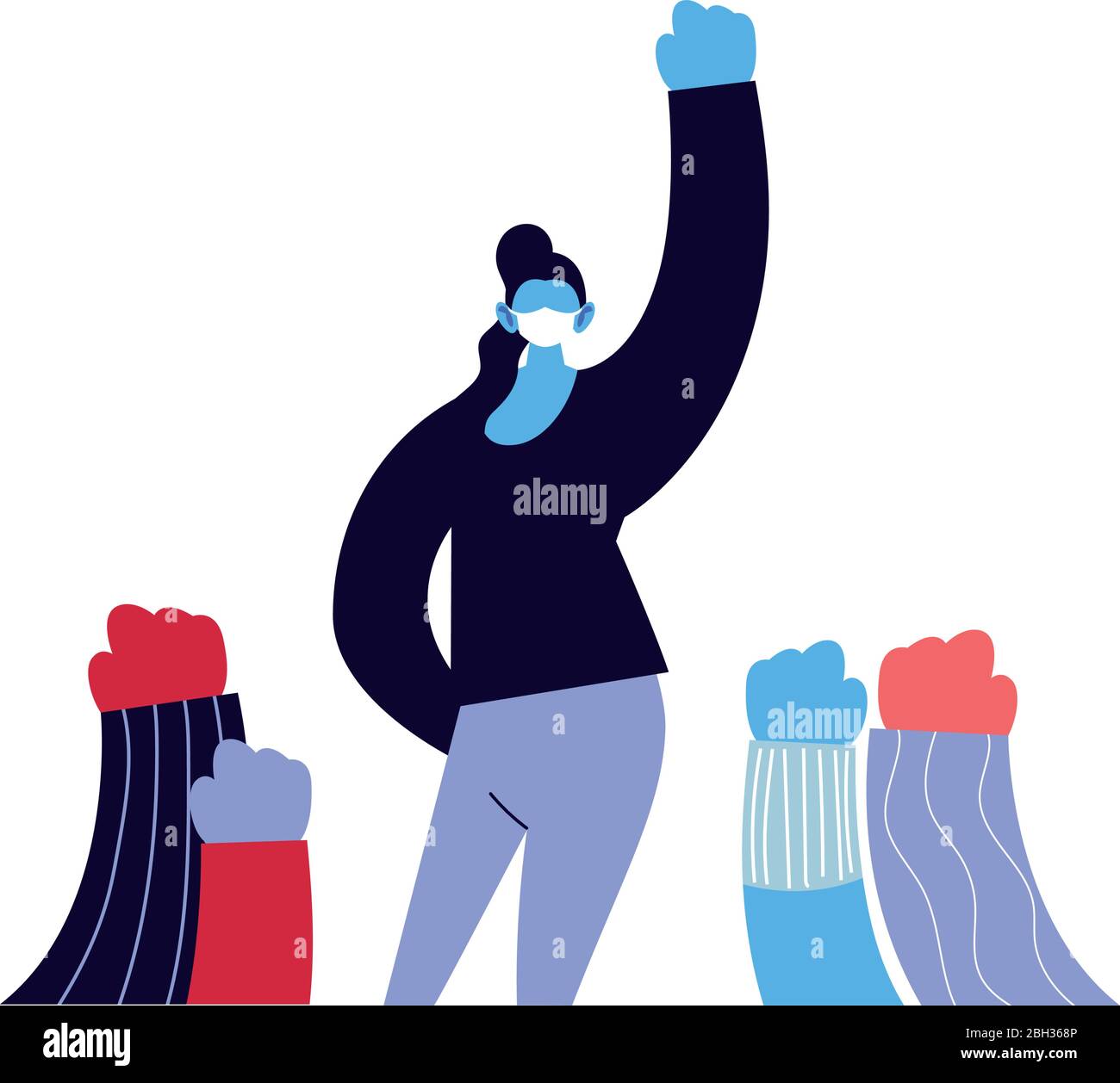 empowered women using face masks vector ilustration Stock Vector Image ...