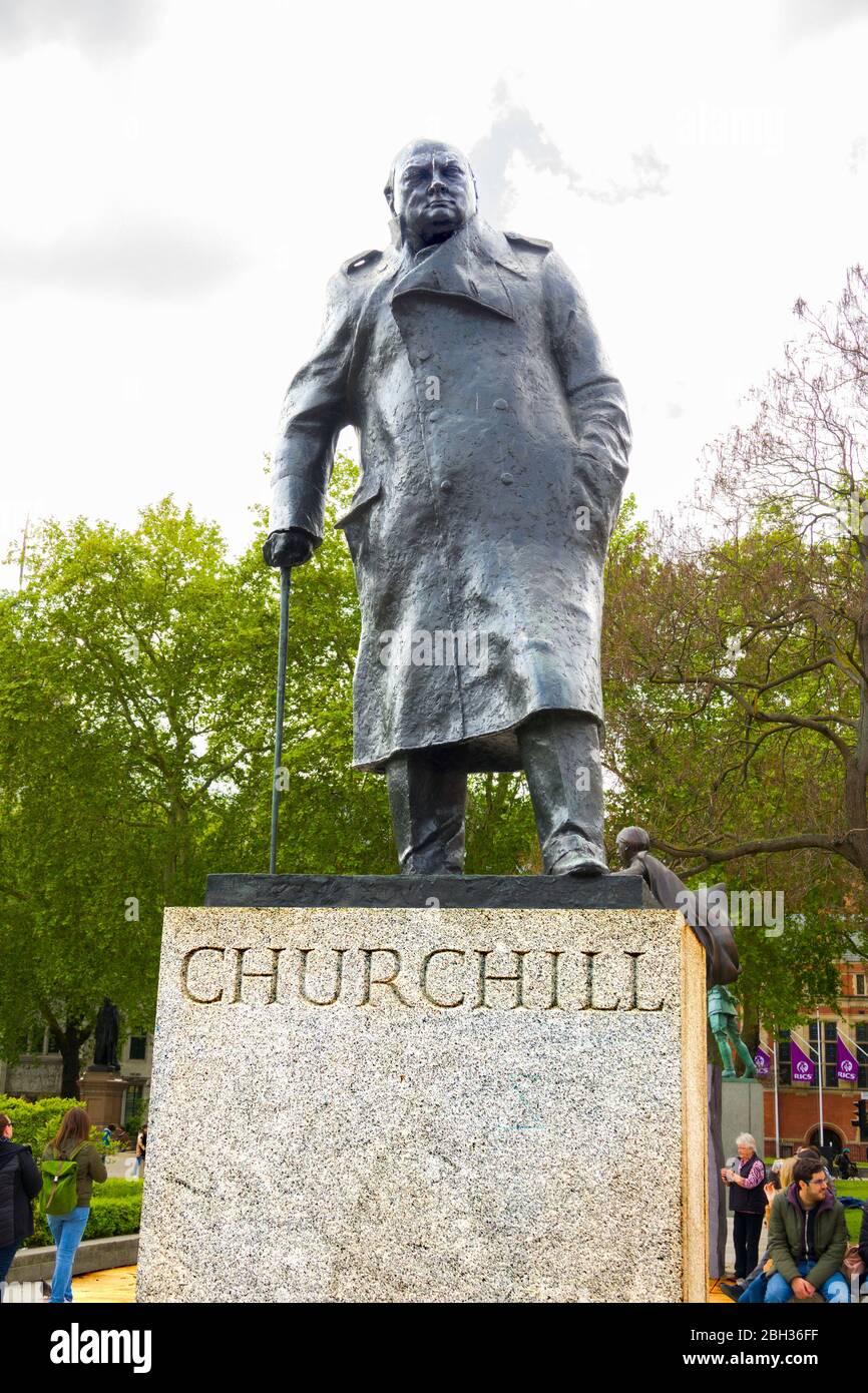 Winston Churchill Statue London England United Kingdom Capital River ...