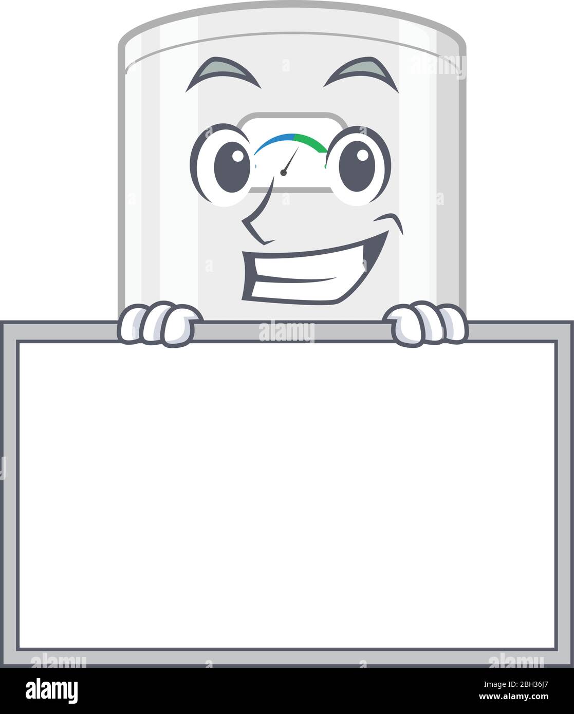 Smiling gas water heater cartoon design style has a board Stock Vector ...