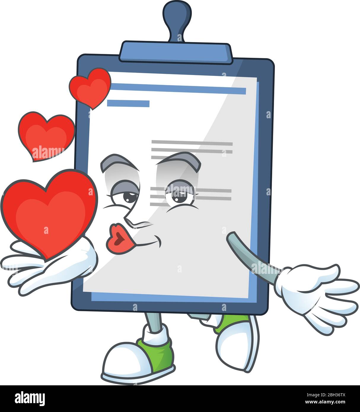 An adorable cartoon design of medical note holding heart Stock Vector ...