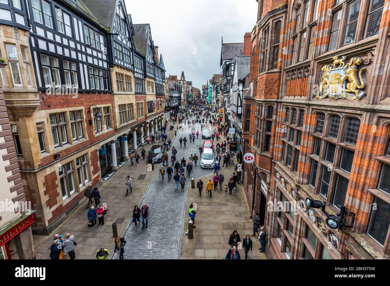 Eastgate; From Eastgate Clock Bridge; Chester; Cheshire; UK Stock Photo ...