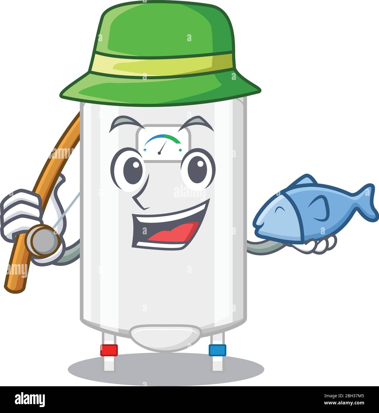 Cartoon design concept of gas water heater while fishing Stock Vector ...
