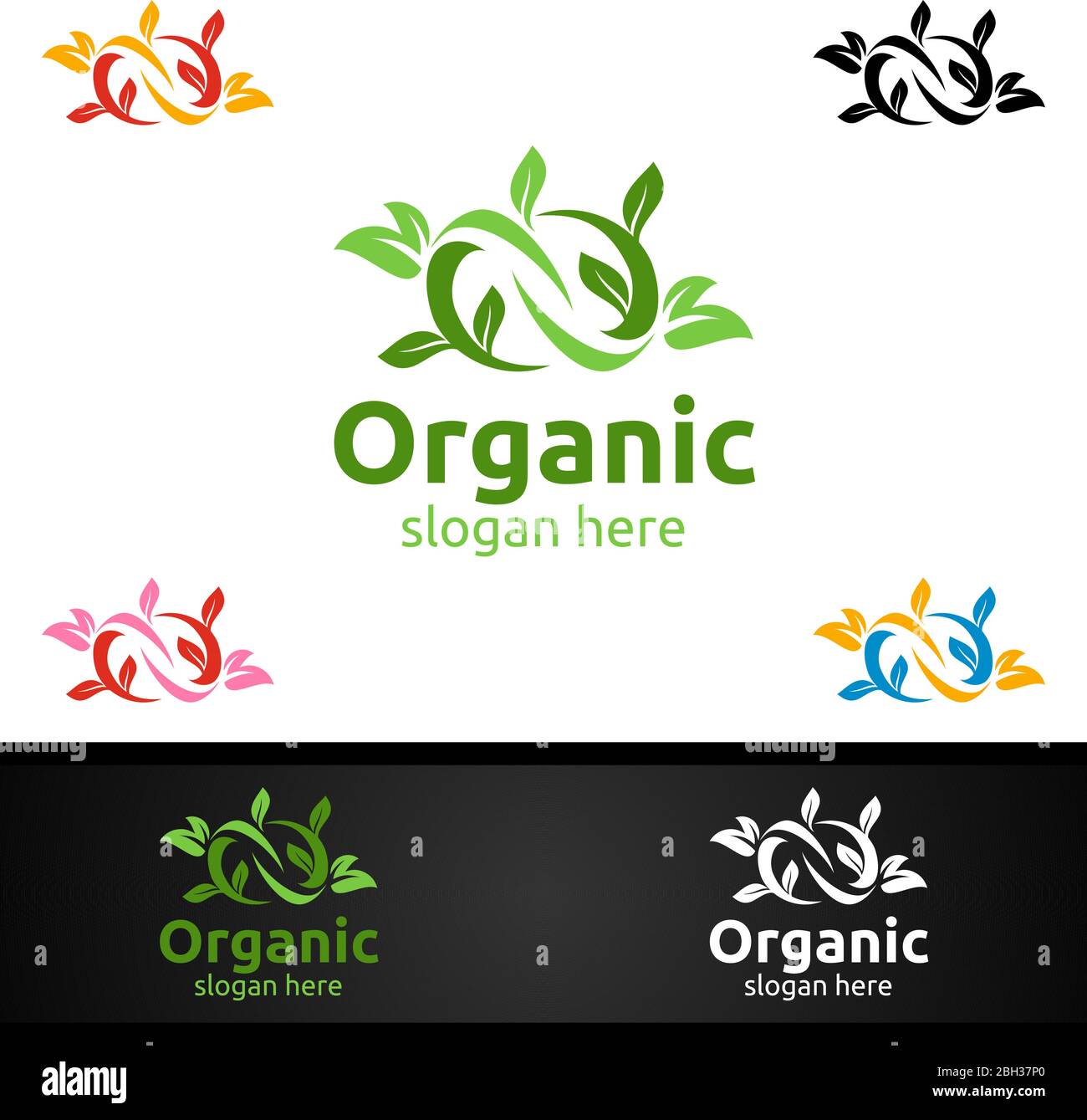 Infinity Natural and Organic Logo design template for Herbal, Ecology ...