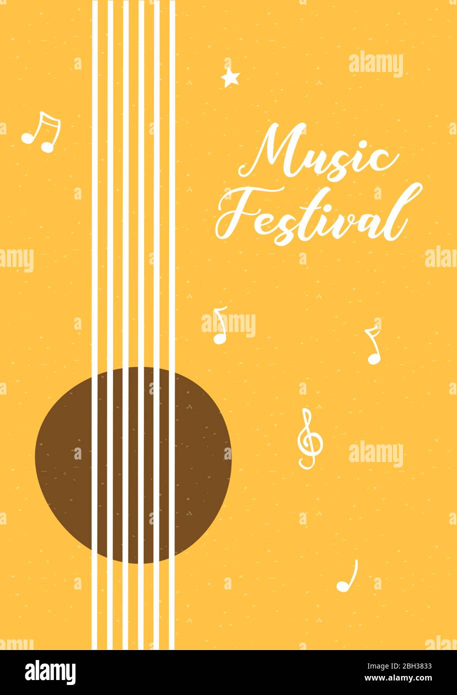 music fest poster with guitar instrument Stock Vector Image & Art - Alamy