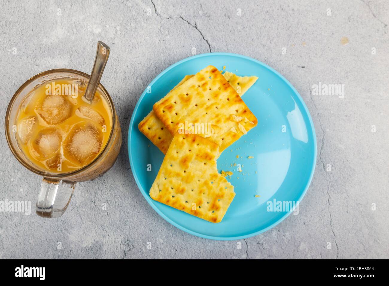 Cup cold coffee crackers hi-res stock photography and images - Alamy