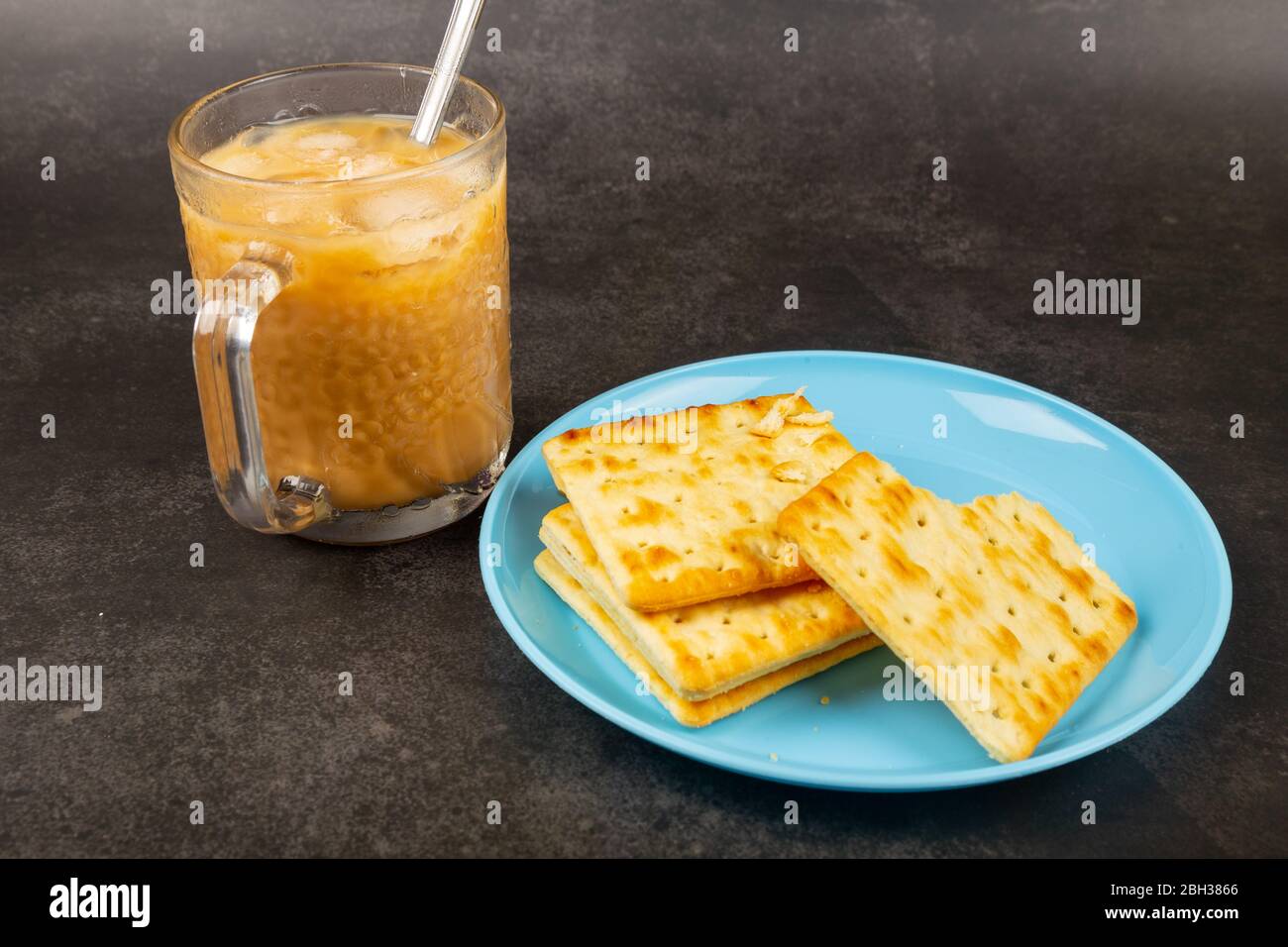 Cup cold coffee crackers hi-res stock photography and images - Alamy