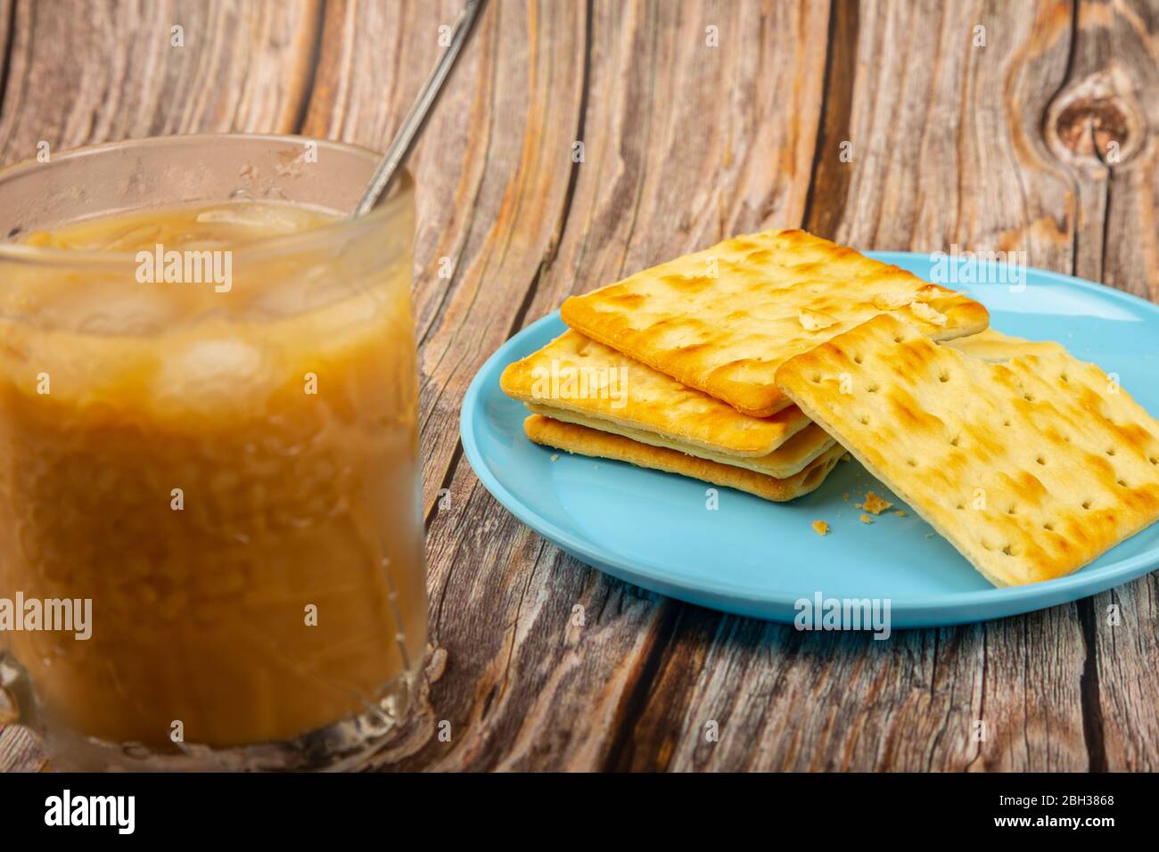 Cup cold coffee crackers hi-res stock photography and images - Alamy