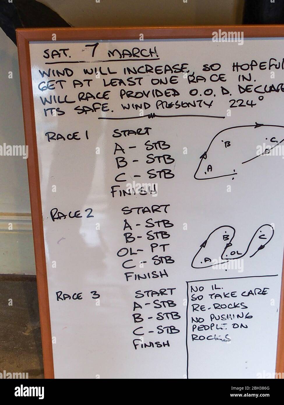 Course Board for Sailing Dinghy Racing, East Lothian Yacht Club, North ...