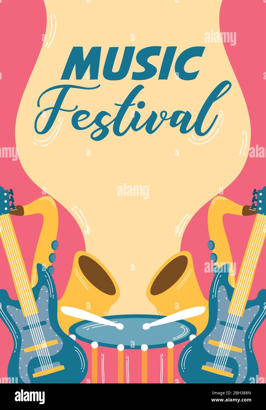 music fest poster with instruments Stock Vector Image & Art - Alamy