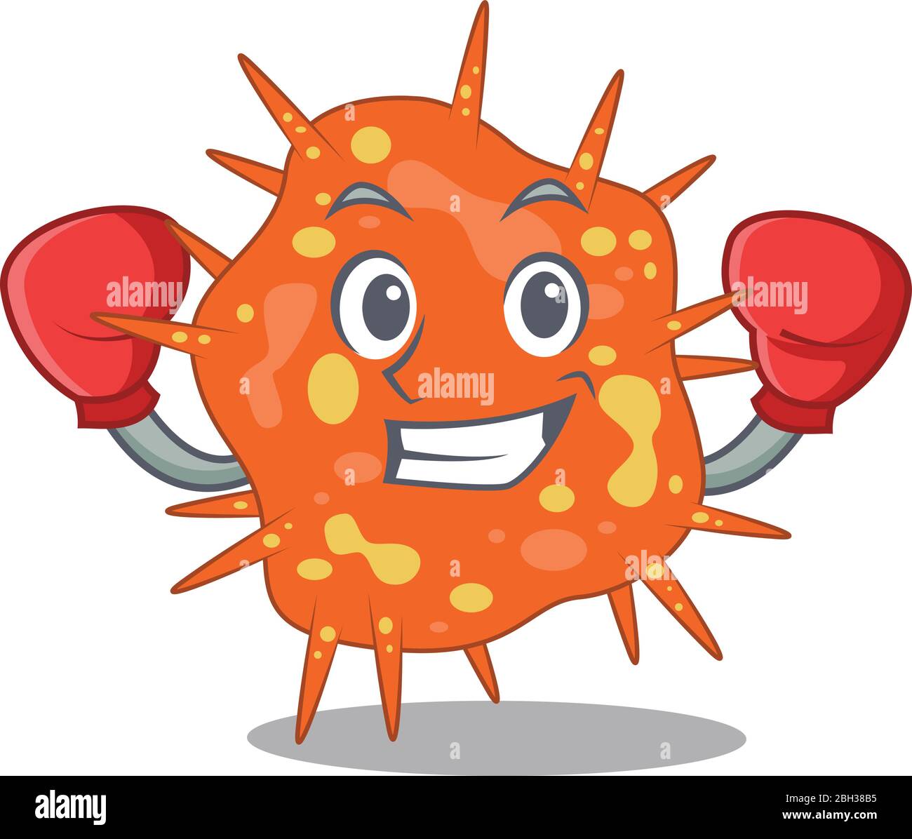 A Sporty Boxing Athlete Mascot Design Of Burkholderia Mallei With Red