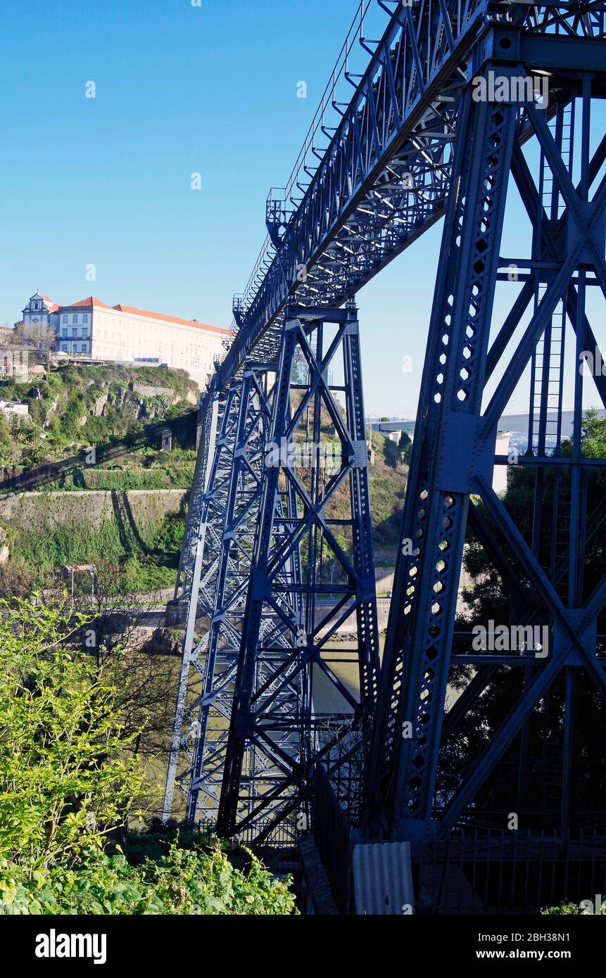 Gustav Eiffel’s pioneering Maria-Pia railway bridge over the river ...