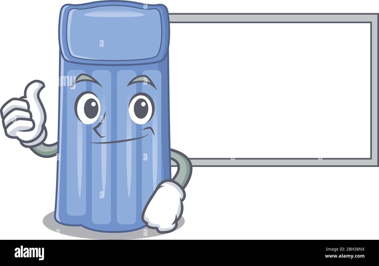 Humorous water mattress cartoon design Thumbs up bring a white board ...