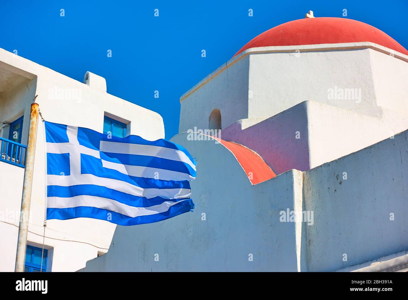 Mykonos greek flag hi-res stock photography and images - Alamy