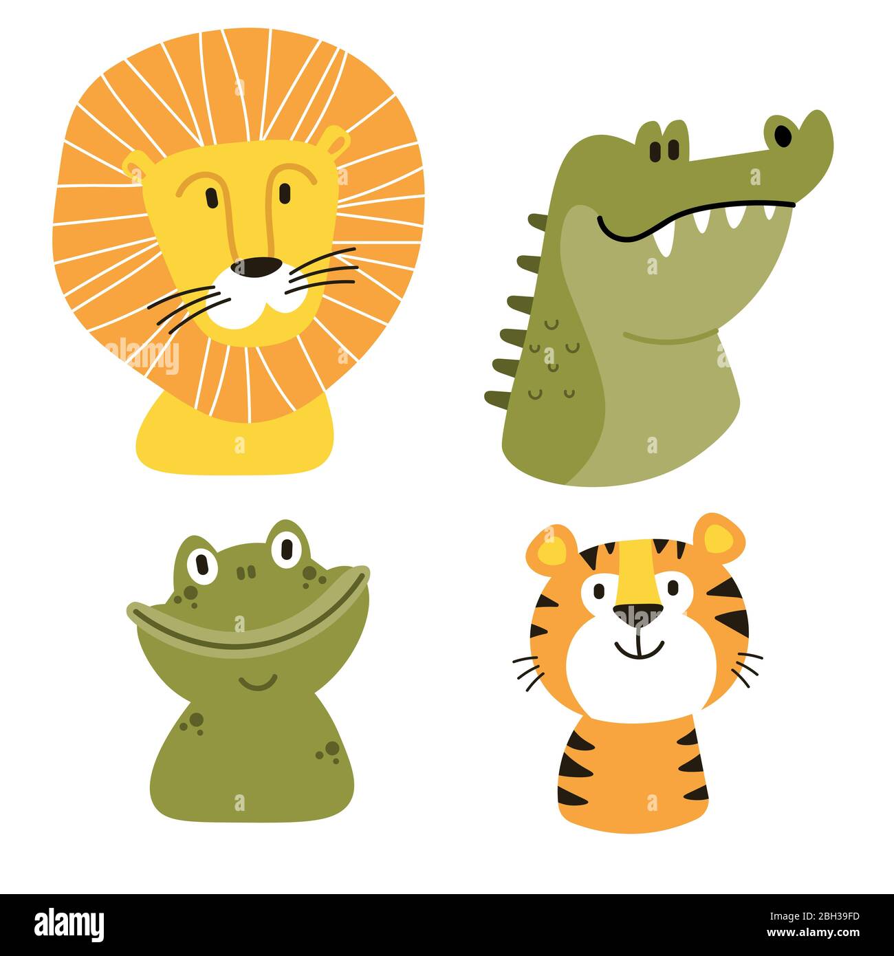 Doodle animals african baby animal lion Stock Vector Images - Alamy