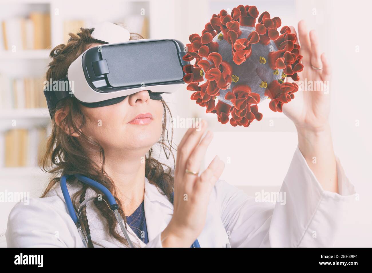 Female doctor using vr headset hi-res stock photography and images - Alamy