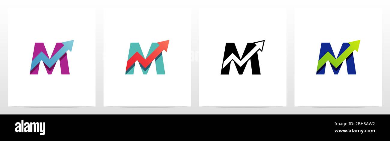 Letter m arrow logo hi-res stock photography and images - Alamy