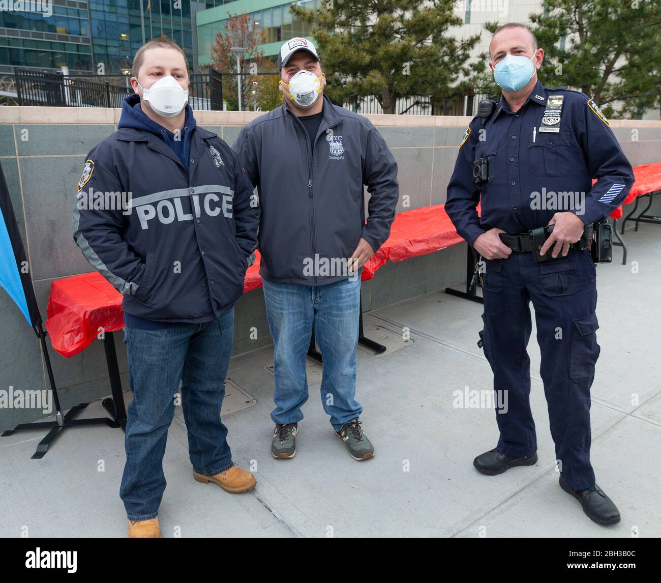 New Hyde Park, NY - April 23, 2020: Police officers poses during NYC ...