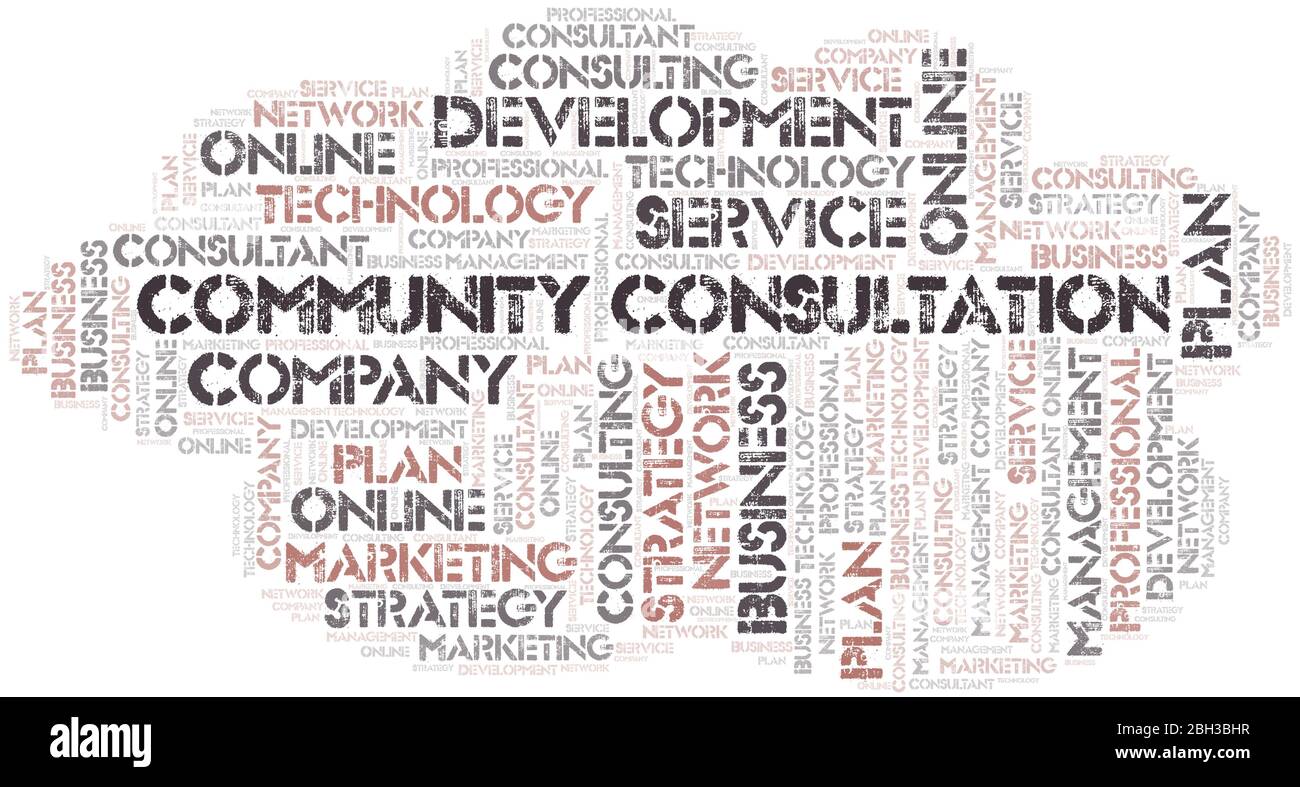Community Consultation typography word cloud. Wordcloud collage made ...