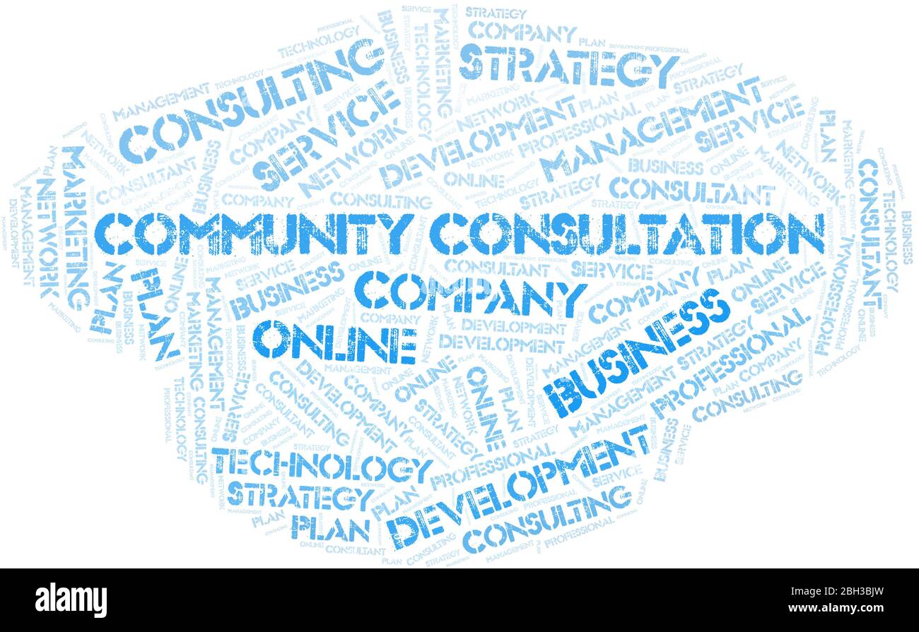 Community Consultation typography word cloud. Wordcloud collage made ...