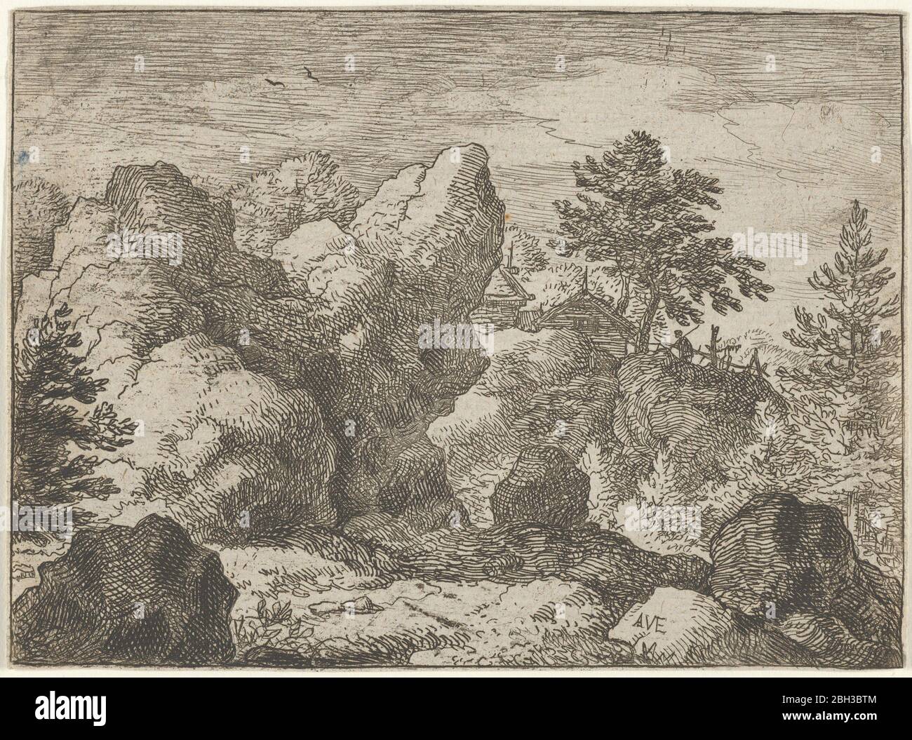 The Pointed Rock, 17th century. Third state of three Stock Photo - Alamy