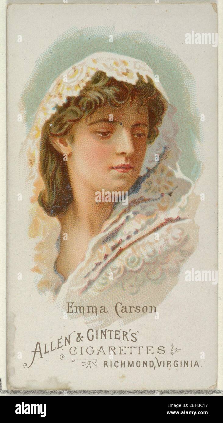 Emma Carson, from World's Beauties, Series 1 (N26) for Allen & Ginter ...