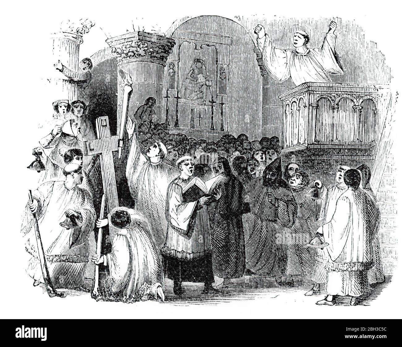 Victorian illustration (reading and writing Stock Photo - Alamy